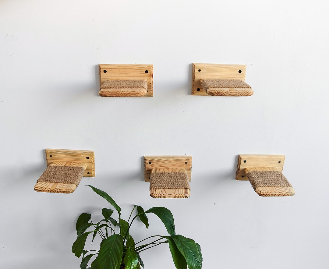 Cat Shelf, Cat Climbing, Cat Steps With Sisal Rope 5 Pc, Cat Ladder ...