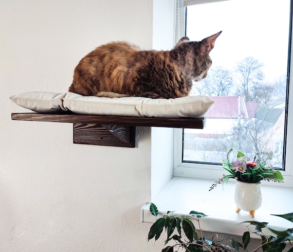Cat Window Perch Cat Shelves Cat Wall Furniture Natural - Etsy