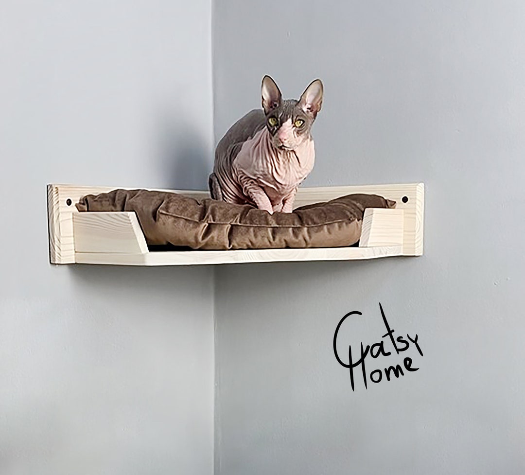 Cat Perch, Corner Cat Bed, Wood Cat Shelf, Cat Shelves, Сat Couch, Cat ...