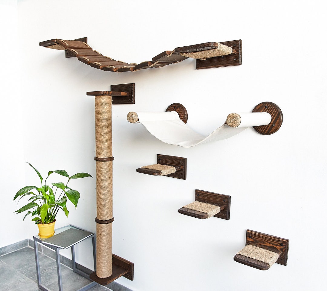 Cat Wall Furniture Set Wall-mounted Cat Hammock Wall Cat - Etsy