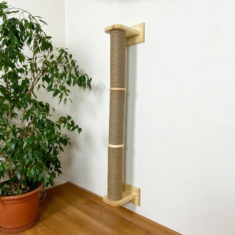 Cat Scratching Wall Sisal Cat Pole Cat Scratcher Wooden - Etsy