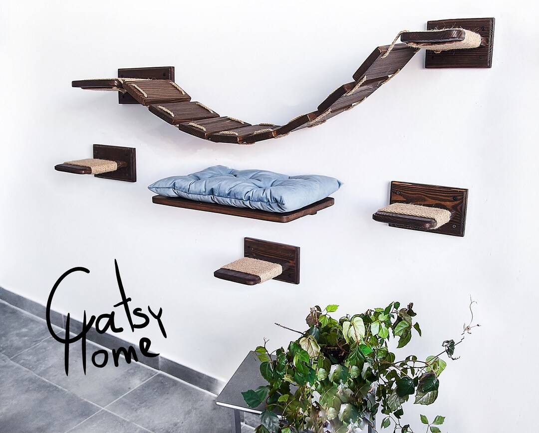 Cat Shelf, Cat Shelves Set, Cat Ladder Floating, Cat Climbing, Cat ...