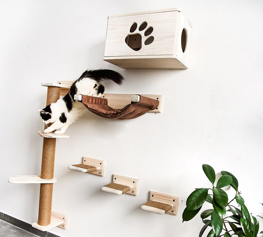 Cat Tree Wall, Cat Cave House, Cat Wall Furniture, Cat Wall Bed, Cat ...