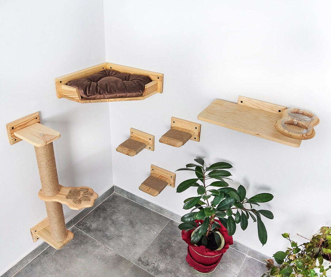 Cat Tree, Cat Tower, Cat Wall Furniture, Wall Shelves for Large Cats ...