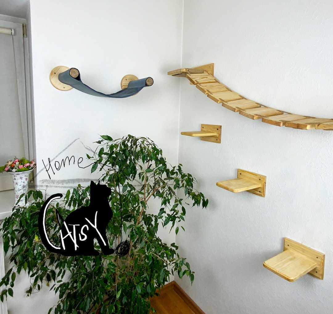 Cat Bridge, Cat Steps, Cat Wall Furniture, Cat Hammock, Cat Wall ...