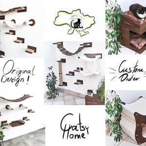 Corner Cat Bridge, Cat Perch, Cat Climbing, Cat Wall Furniture, Wood ...