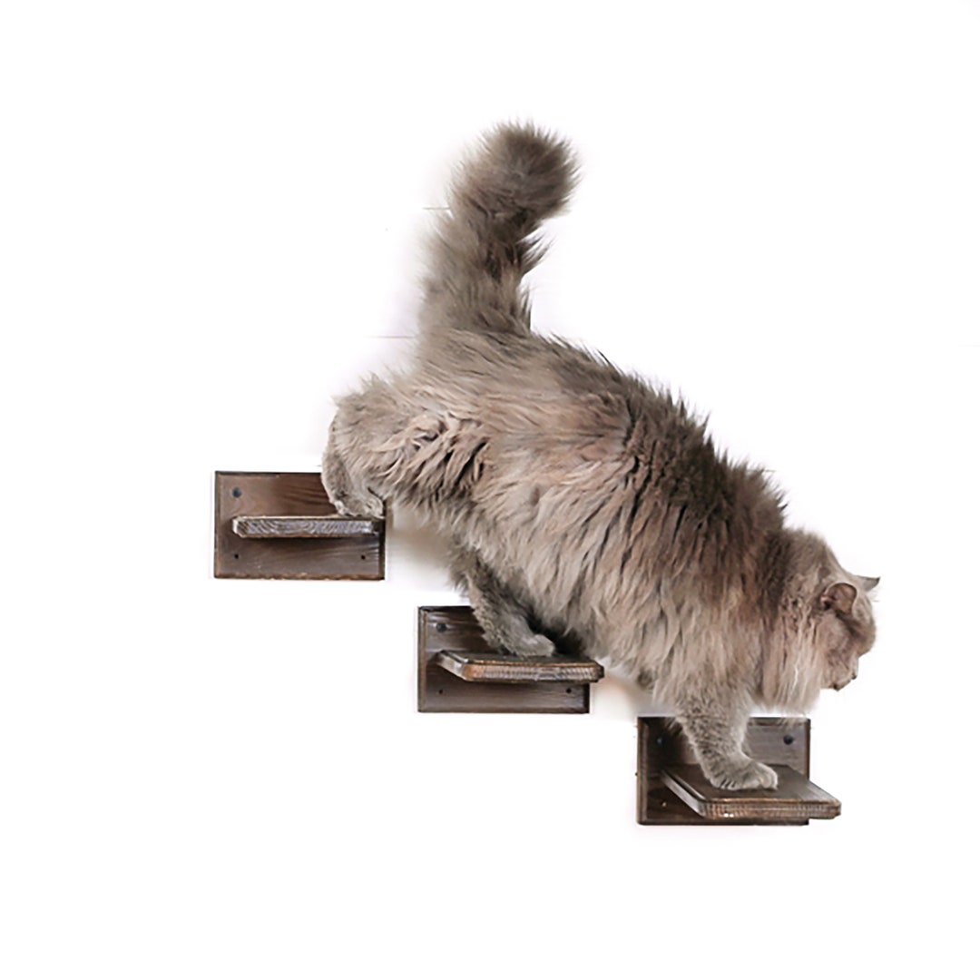 SET Cat Steps Wood, Cat Shelves, Cat Wall Shelves, Cat Bridge, Cat ...
