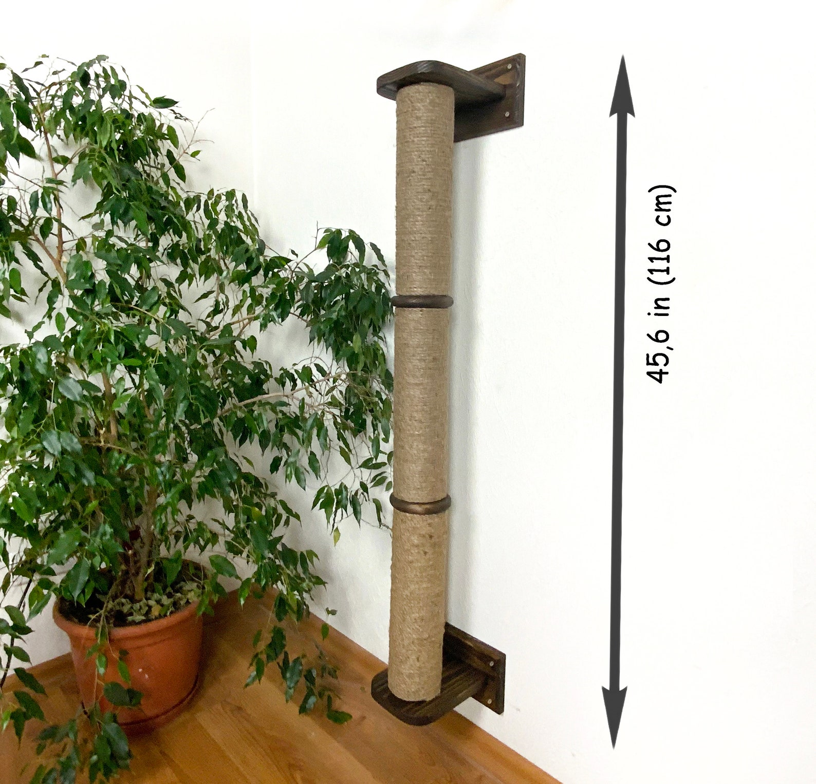 Cat Scratching Wall Sisal Cat Pole Cat Scratcher Wooden - Etsy