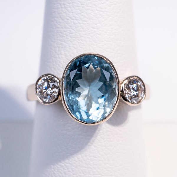 Oval Aquamarine Ring - Etsy UK