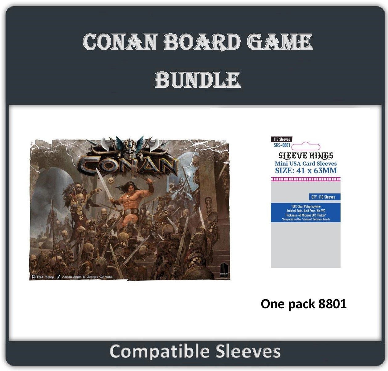 Conan Board Game Compatible Sleeve Bundle 8801 X 1 - Etsy