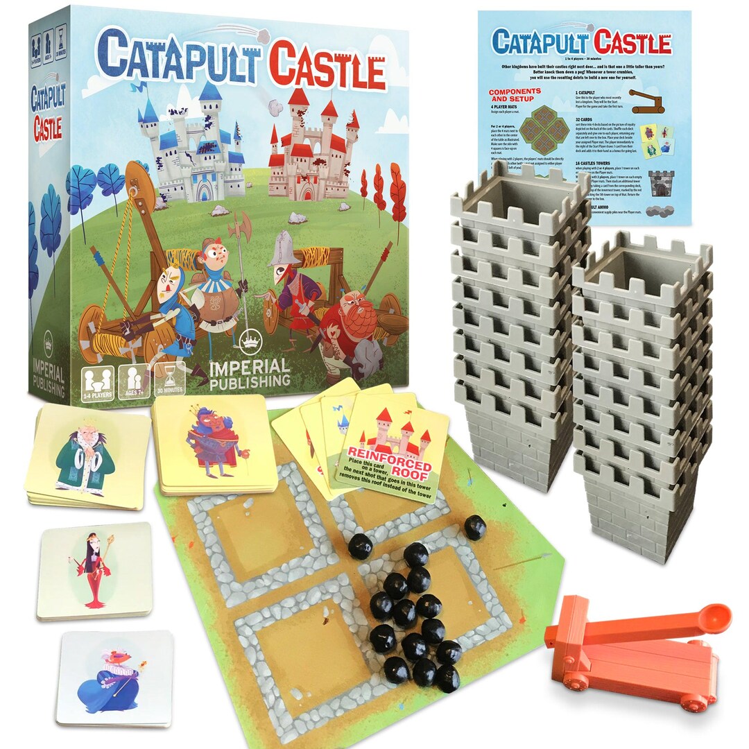 Catapult Castle 1-4 Player Medieval Dexterity Game - - Etsy