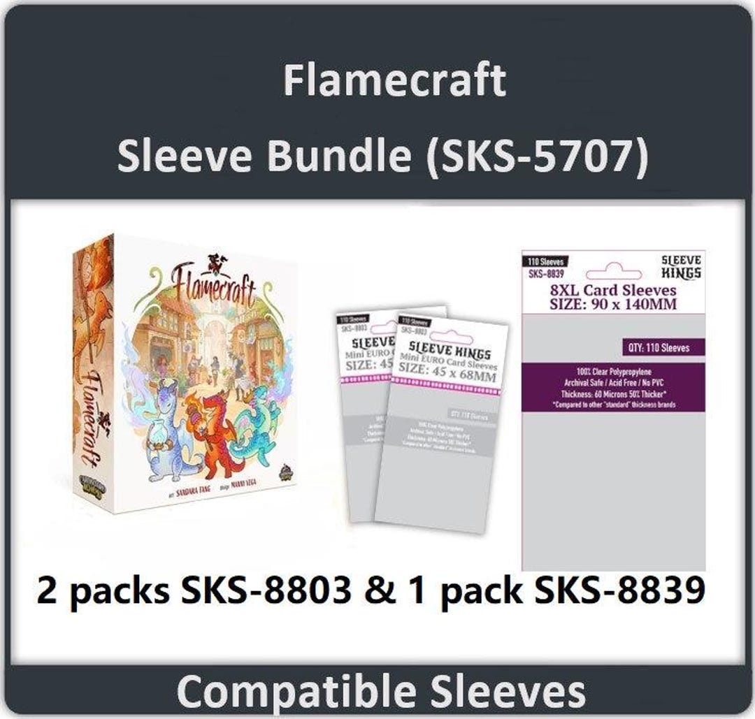 Flamecraft" Board Game Compatible Card Sleeve Bundle (8803 X 2 + 8839 X ...