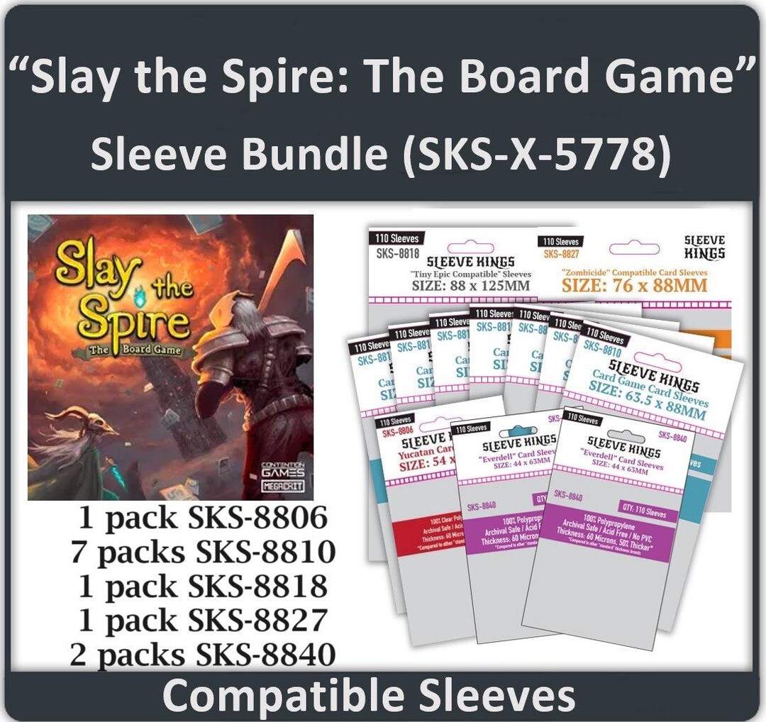 Slay the Spire: the Board Game" Sleeve Bundle (8806 X 1 + 8810 X 7 ...
