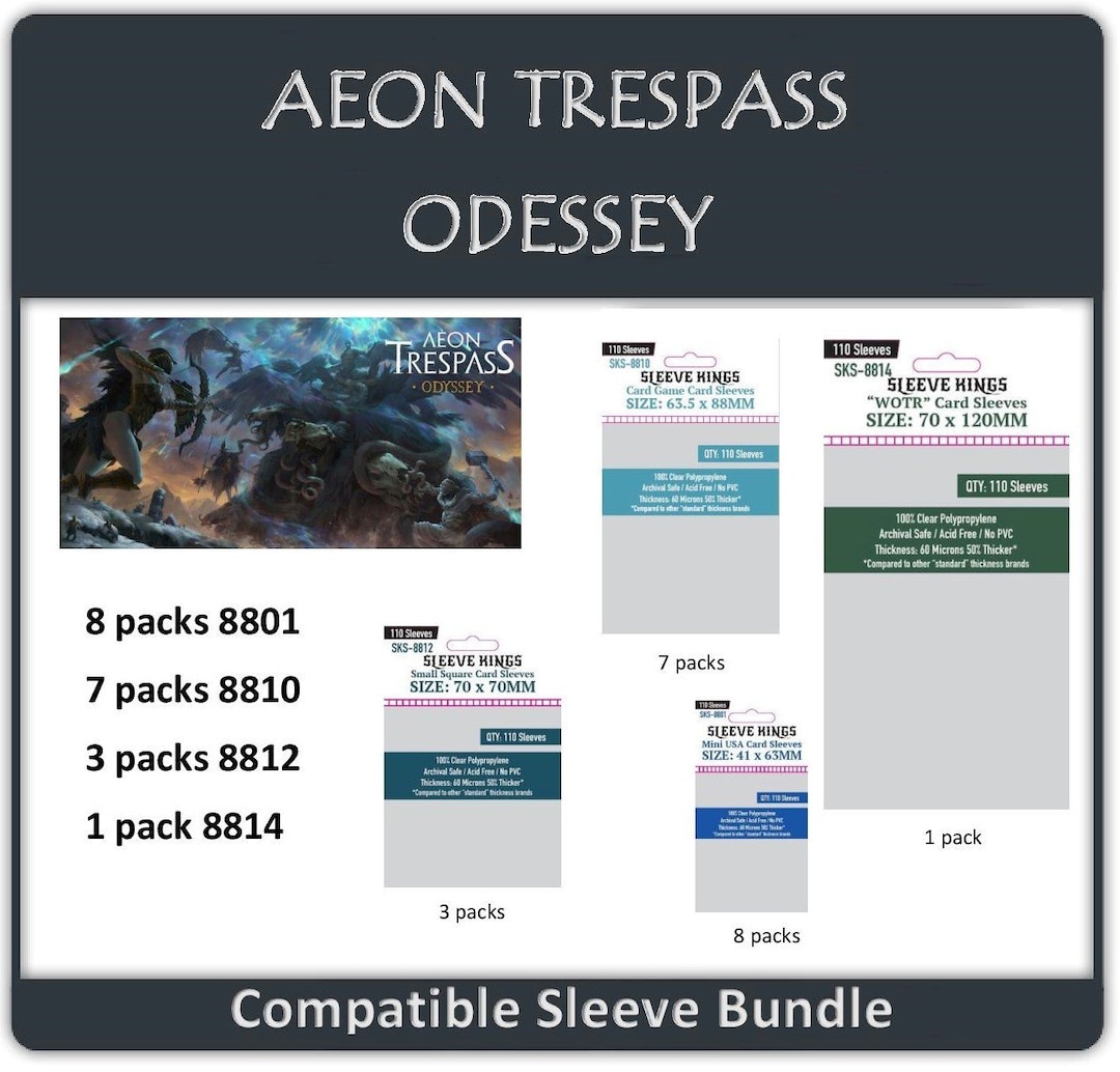 Aeon Trespass: Odyssey" All-in Compatible Sleeve Bundle (8801 X 8 ...
