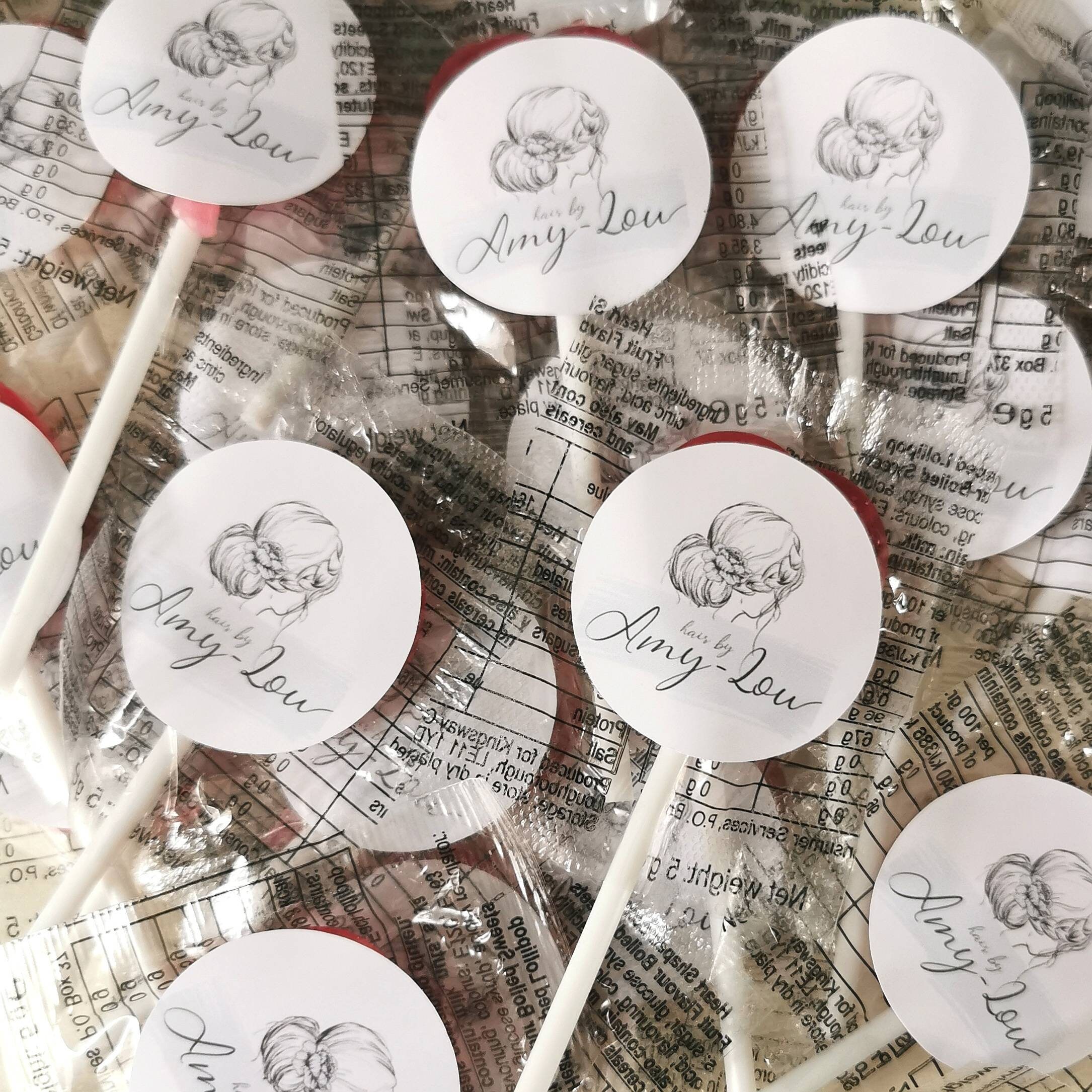 Personalised Lollies/lollipops Custom Design Logo - Etsy UK