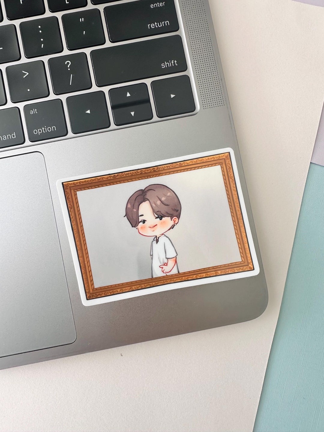 Jimin Rookie Actor of the Year Gold Frame Vinyl Waterpoof Sticker ...