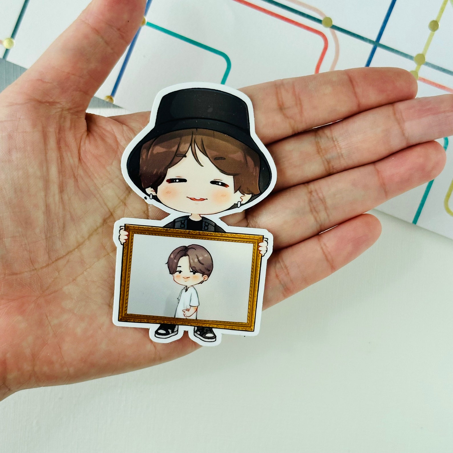 Jimin and Yoongi Rookie Actor of the Year Gold Frame Vinyl Waterpoof ...