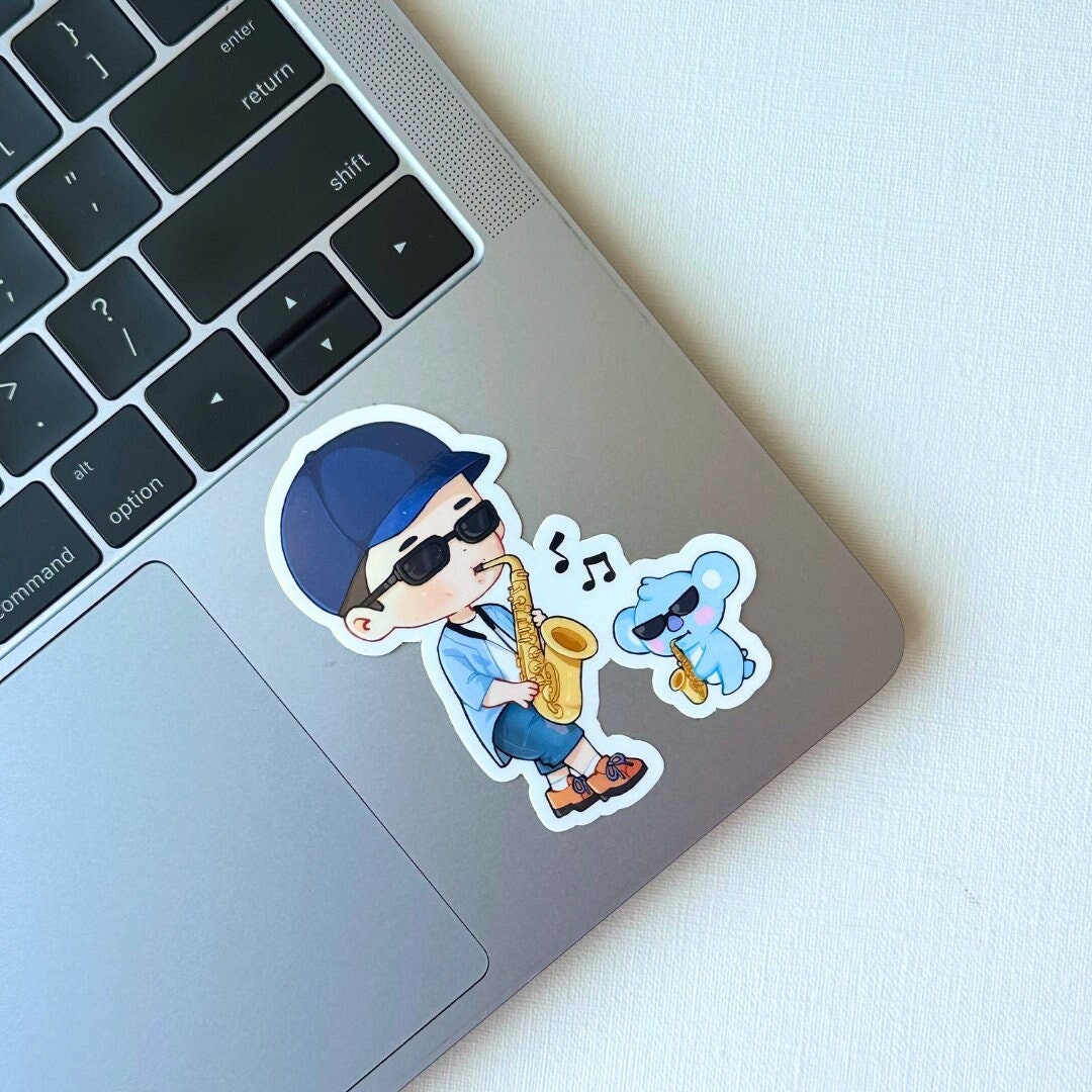 Namjoon and Koya Saxophone Jin Welcome Sticker Vinyl Waterpoof | RM ...