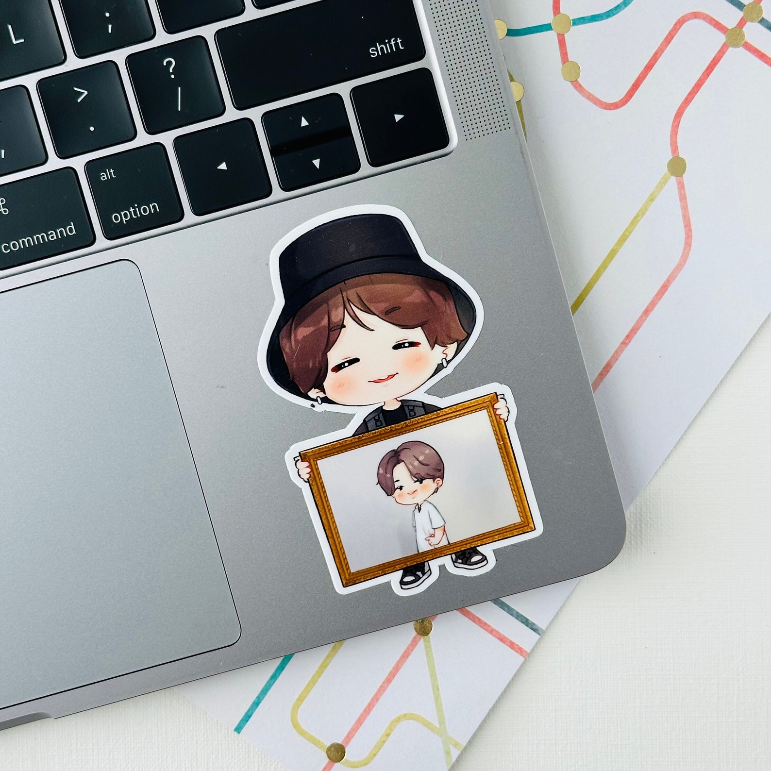 Jimin and Yoongi Rookie Actor of the Year Gold Frame Vinyl Waterpoof ...
