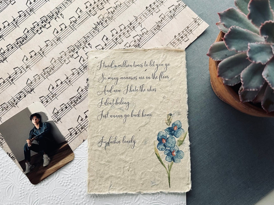 Indigo Lonely Post Card Letter for ARMY Handmade Paper Namjoon RM BTS ...