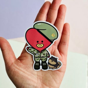Tata and Yeontan Military BTS Vinyl Waterpoof Sticker Taehyung V ...
