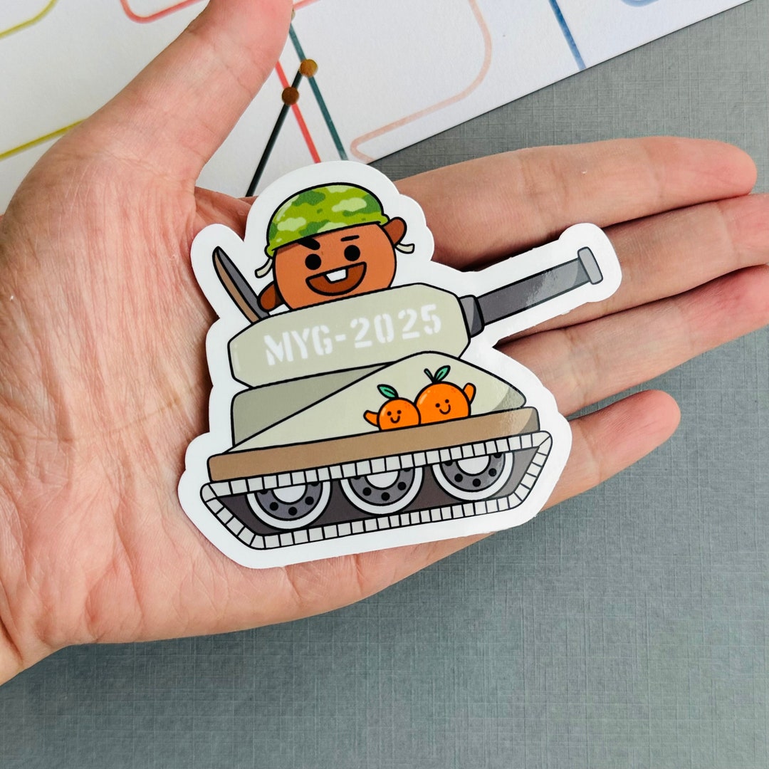 Shooky Military BTS Vinyl Waterpoof Sticker Suga Agustd Hobihearteu ...