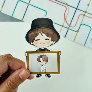 Jimin and Yoongi Rookie Actor of the Year Gold Frame Vinyl Waterpoof ...