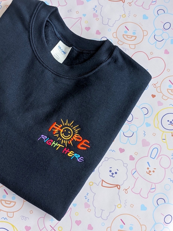Embroidered Hope Right Here UNISEX Sweatshirt Hobi Hobicore | Etsy