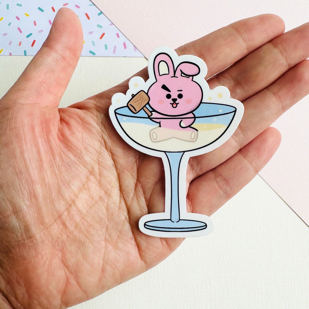 Champagne Confetti 3D Cooky BTS Sticker Vinyl Waterpoof Jk Jungkook ...