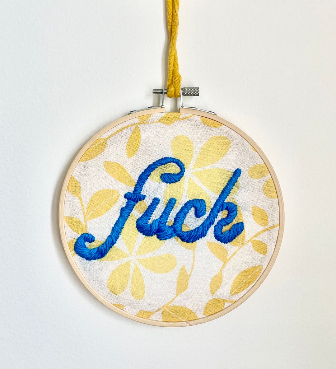 Curse Word Embroidery Art - F*ck! Made With Recycled Materials - Etsy