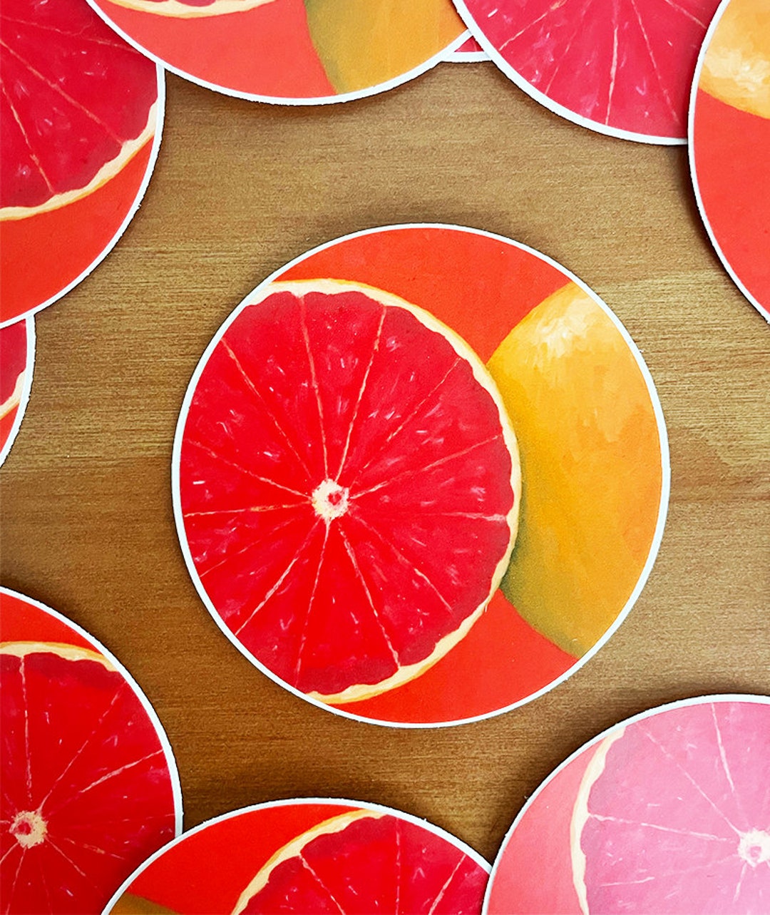Painted Citrus Grapefruit Sticker - Etsy