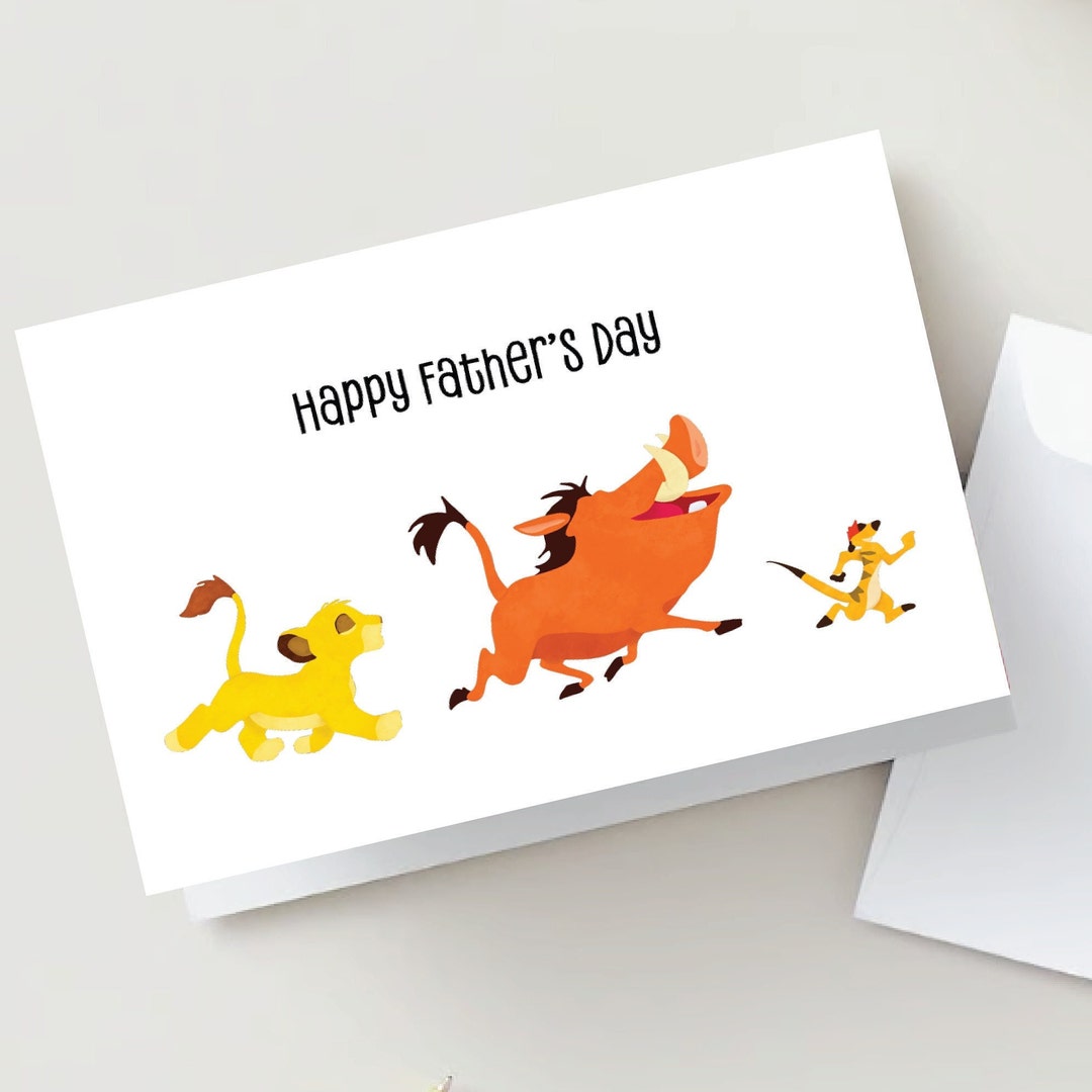 The Lion King Father's Day Card timon, Pumba, Simba - Etsy
