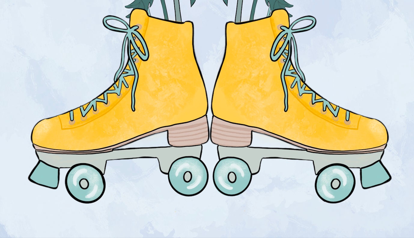 Flower Skates Art Print, Skater Bouquet Art Print - Etsy