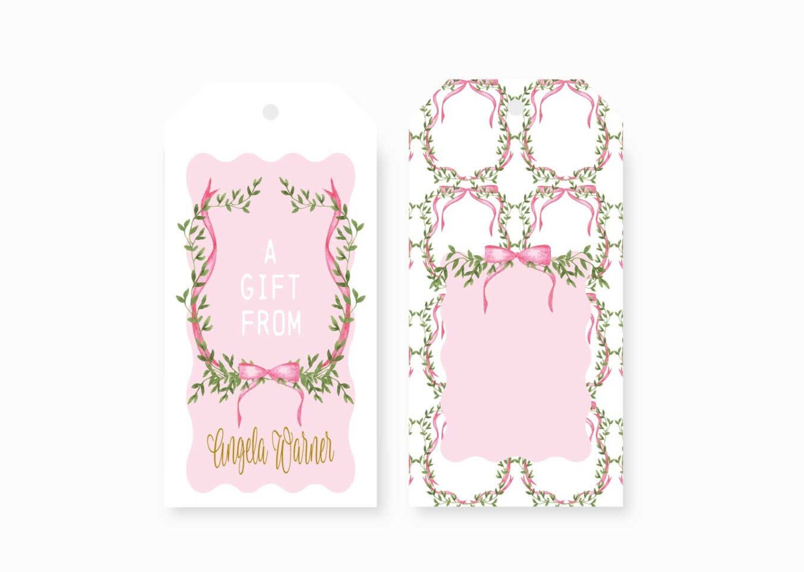 Personalized Large Gift Tags Custom Hanging Family Labels, Spring Ivy ...