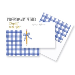 Watercolor Pencils Border School Teacher STATIONERY FLAT NOTECARDS ...