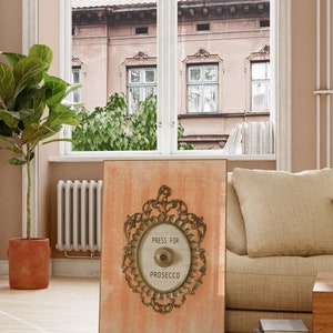 Press for Prosecco Button Art Print: Retro Glam Bar Cart Decor - Etsy