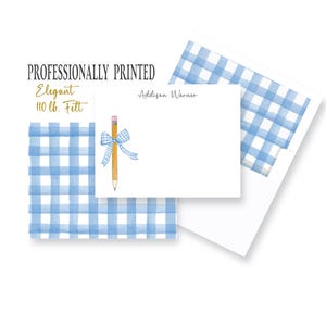 Watercolor Pencils Border School Teacher STATIONERY FLAT NOTECARDS ...