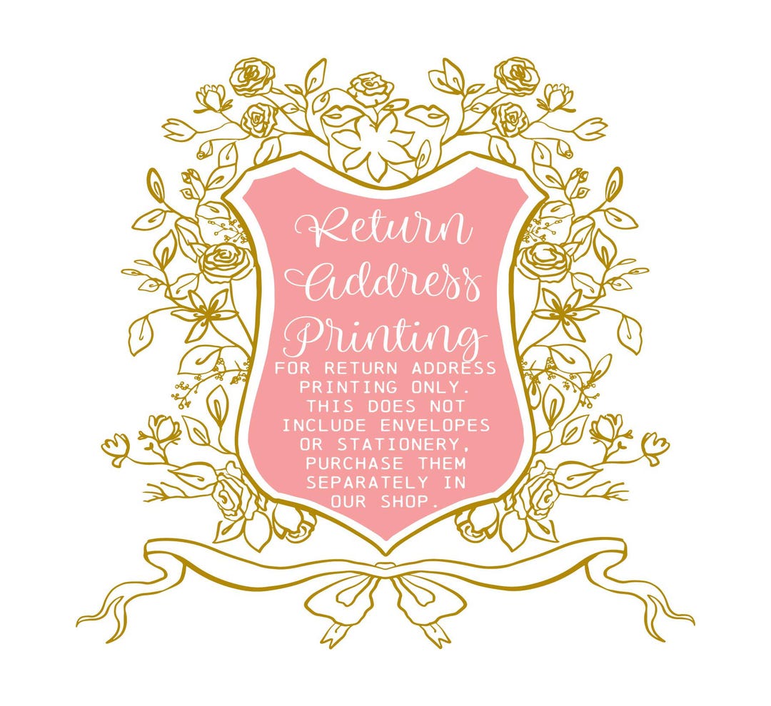 Envelope Return Address Printing Add-on Service - Etsy