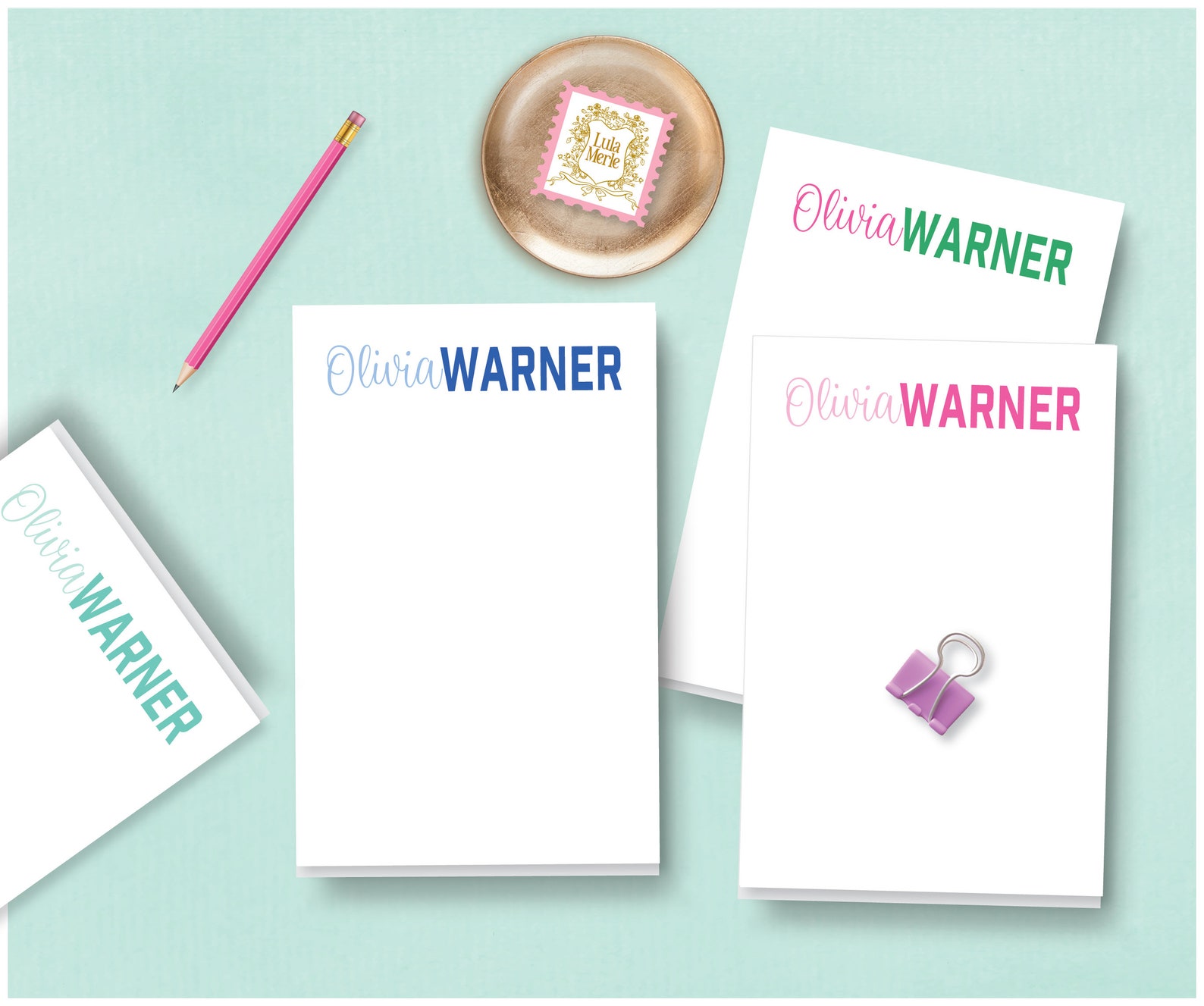 PERSONALIZED NAME NOTEPAD Modern Classic to Do List Maker Hostess ...