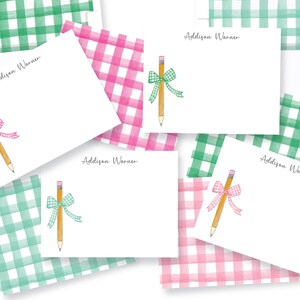 Watercolor Pencils Border School Teacher STATIONERY FLAT NOTECARDS ...