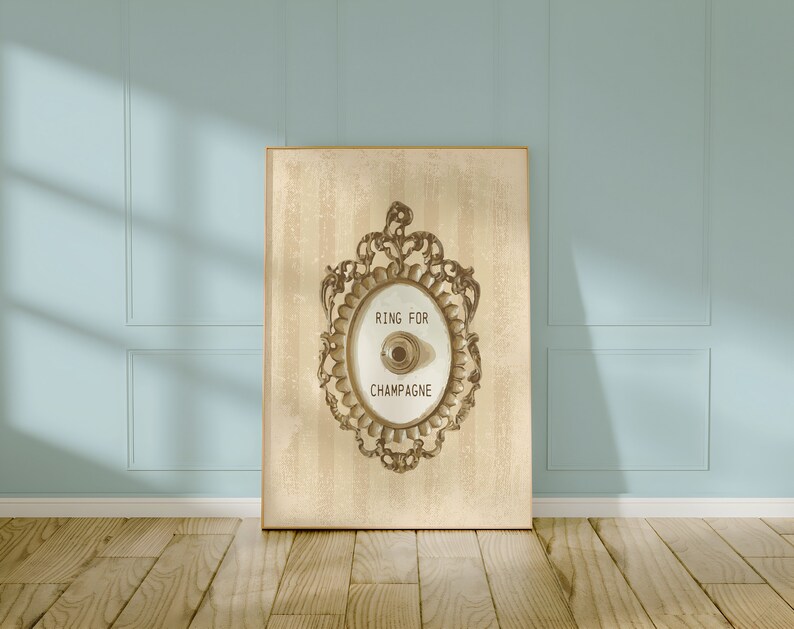 PHYSICAL Ring for Champagne Button Wall Art Print: Bar Cart Decor ...