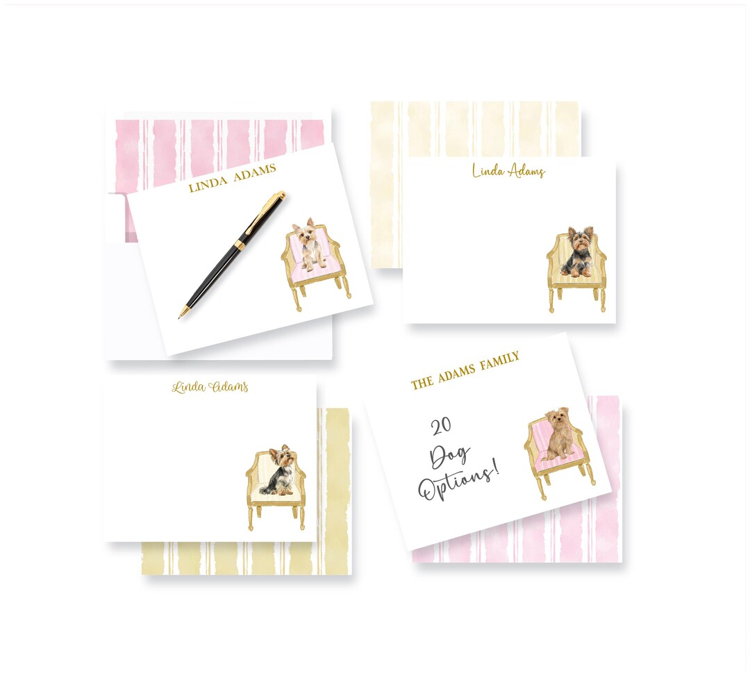 Yorkie Dog Breed Stationery Notecards| Yorkshire Terrier Mix Family Pet ...