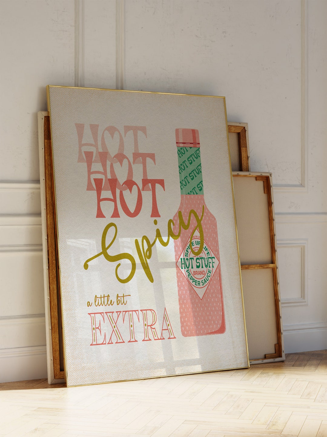 Hot Sauce Bottle Art Printable Fun Hot Stuff Kitchen Wall - Etsy