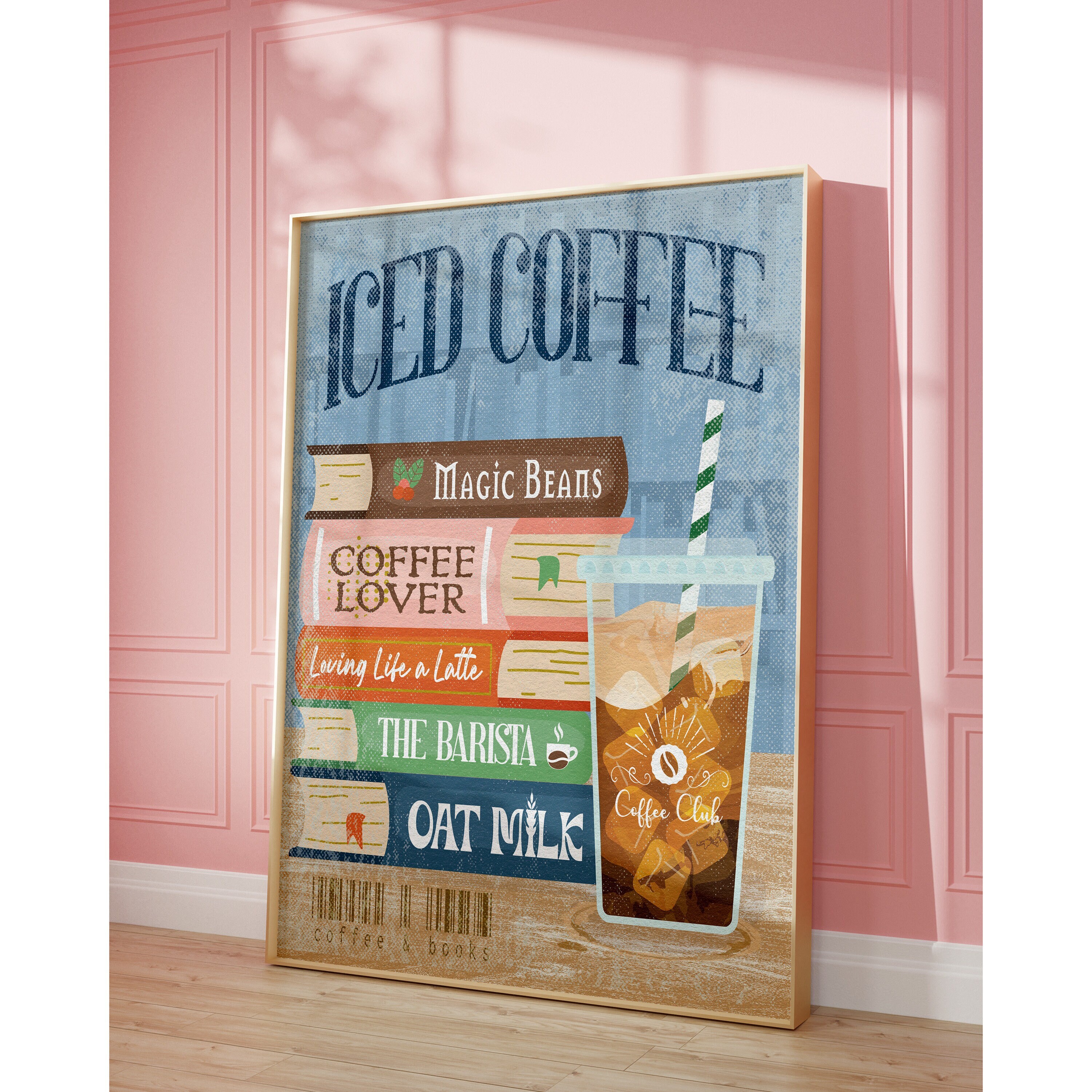 Iced Coffee Art Printable Coffee Bar Ring Stain Coffee - Etsy