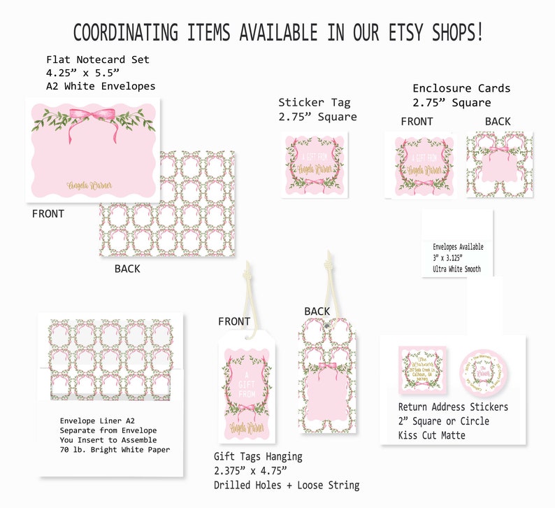 Personalized Large Gift Tags Custom Hanging Family Labels, Spring Ivy ...