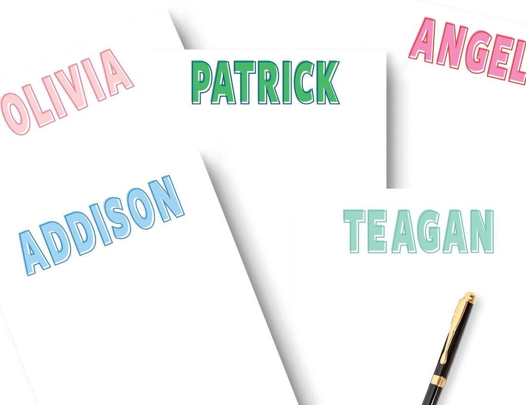 PERSONALIZED NAME NOTEPAD: Modern Block Letter Outline Classic to Do ...