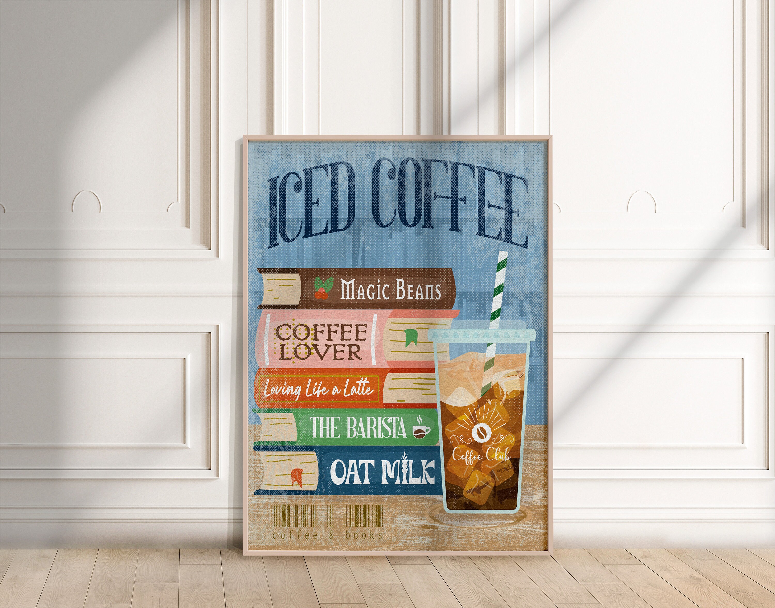 Iced Coffee Art Printable Coffee Bar Ring Stain Coffee - Etsy