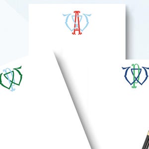 PERSONALIZED Intertwined MONOGRAM NOTEPAD Modern Elegant to Do List ...
