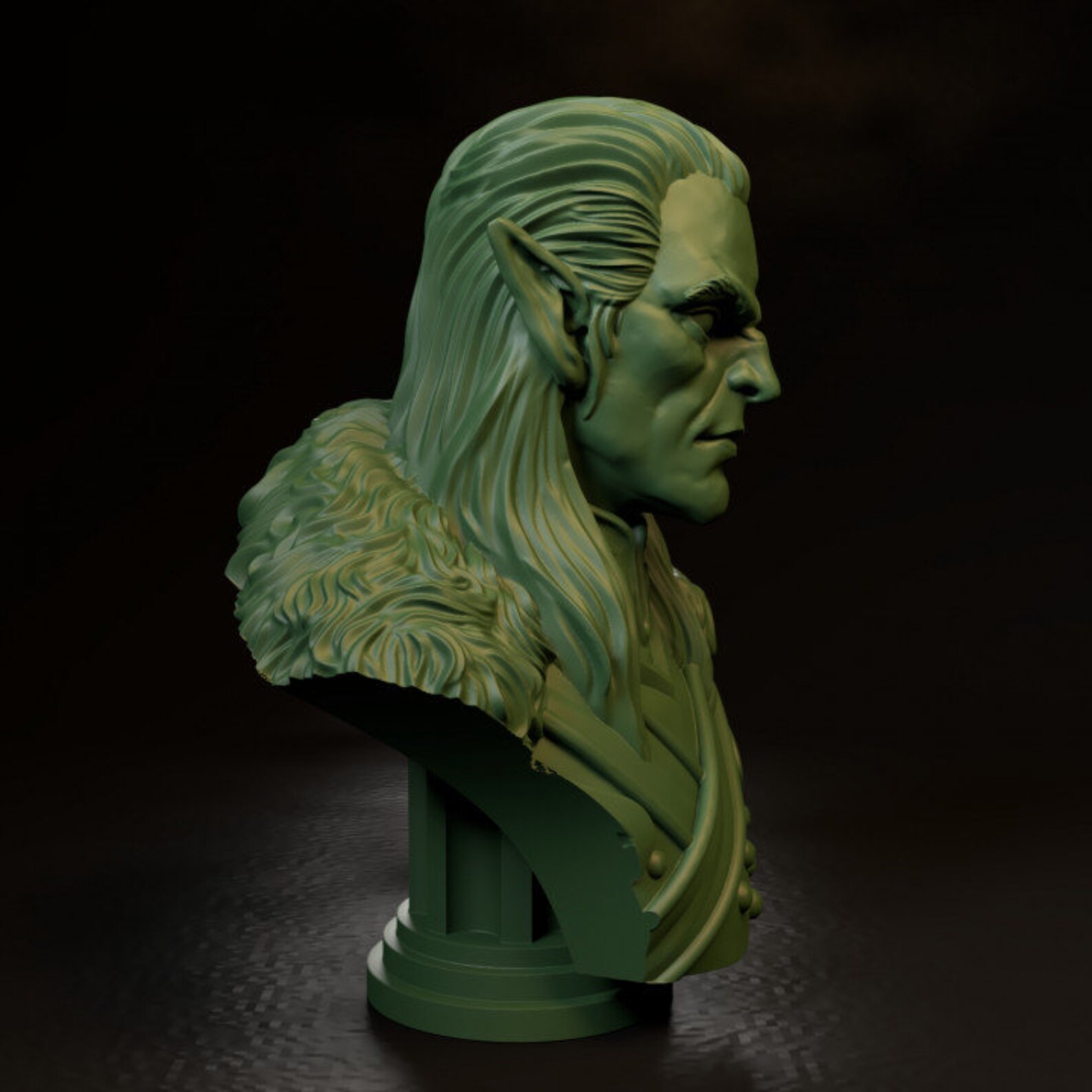 Rahadin Elf Bust Bust Miniature Tabletop Resin Tytan - Etsy