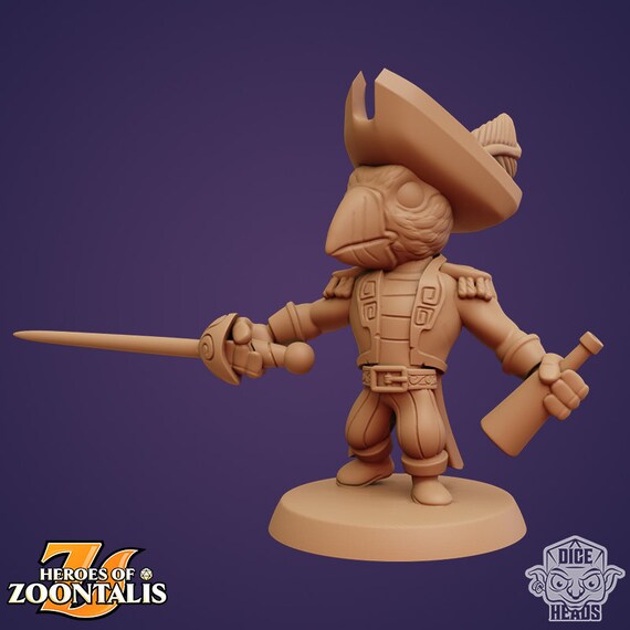 Puffin Parrot Pirate Pirate Comic Resin Miniature - Etsy